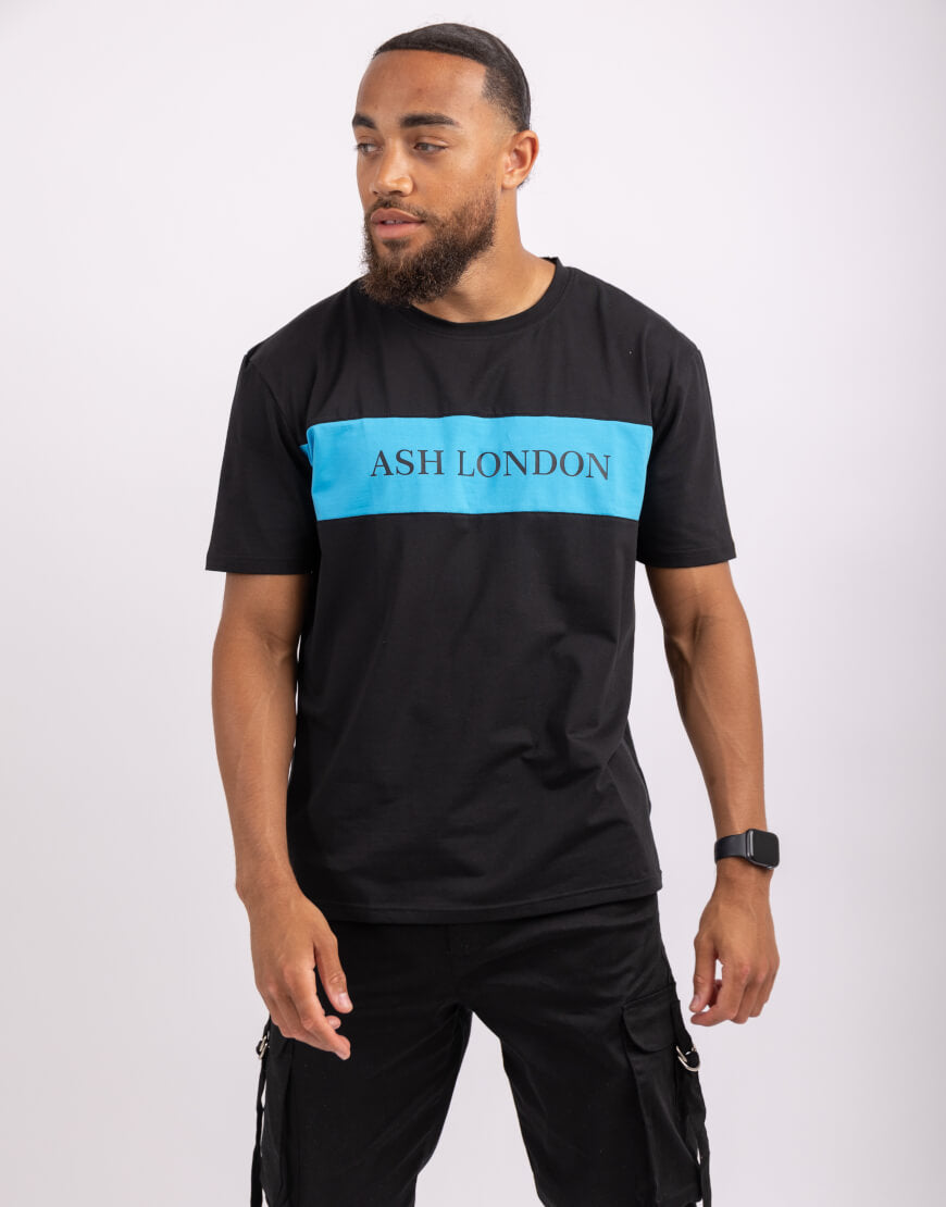 Ash London Signature T-Shirt - Black|Cyan – AshLondon